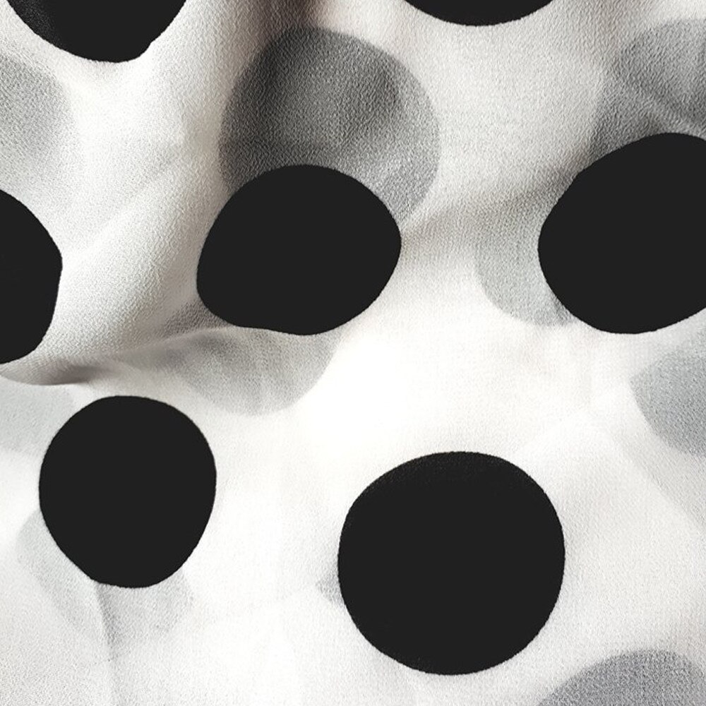 Set 5 metri voal elegant, transparent, alb cu buline negre mari - eMAG.ro