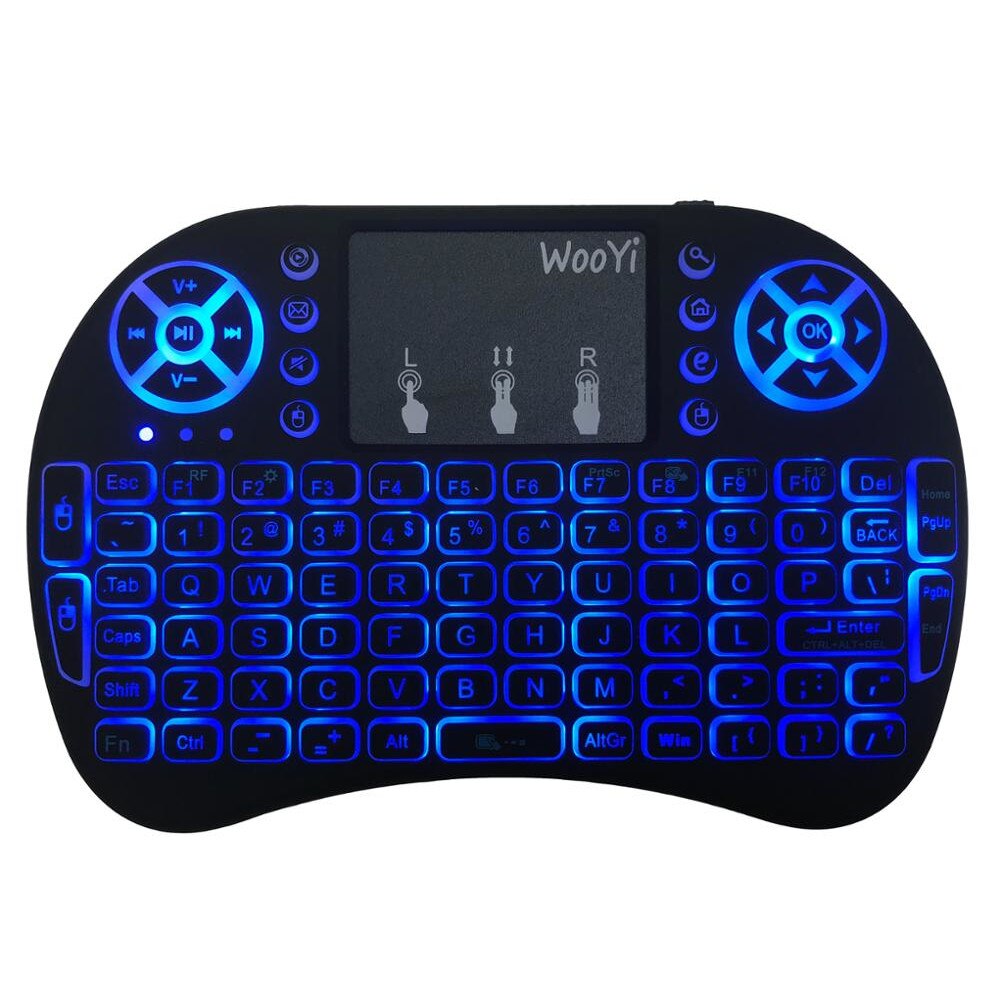 Mini tastatura iluminata, 3 culori, wireless 2,4GHz cu touchpad - eMAG.ro