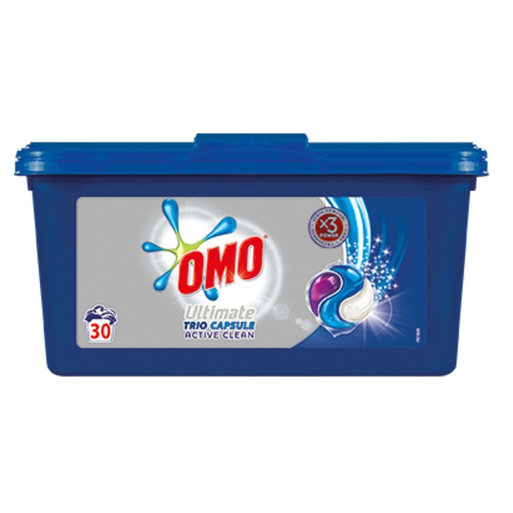 Препарат за пране капсули Omo Caps Ultimate Trio Capsule Active Clean ...