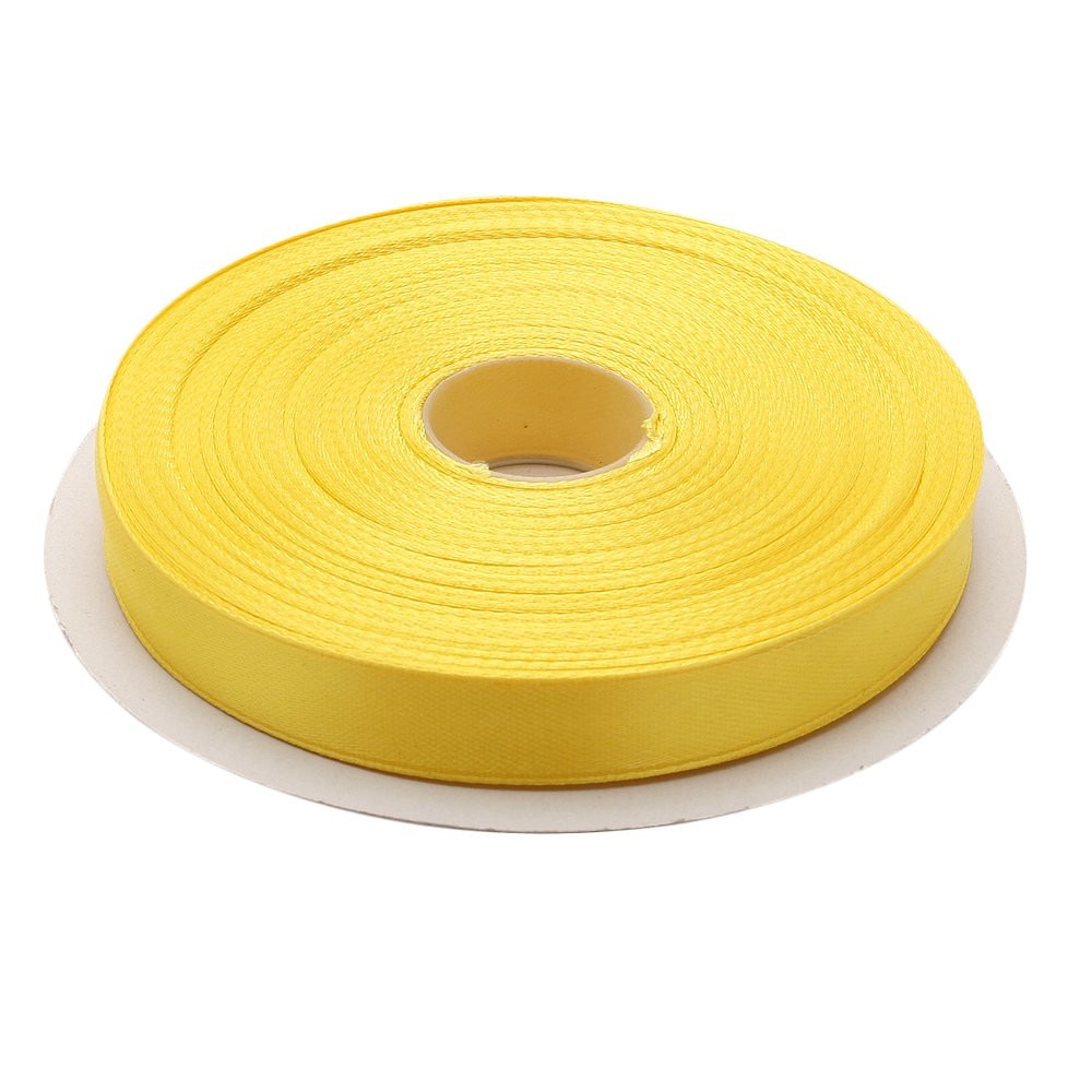 Panglica funda saten 1 cm latime, culoare galben, rola 22 m - eMAG.ro