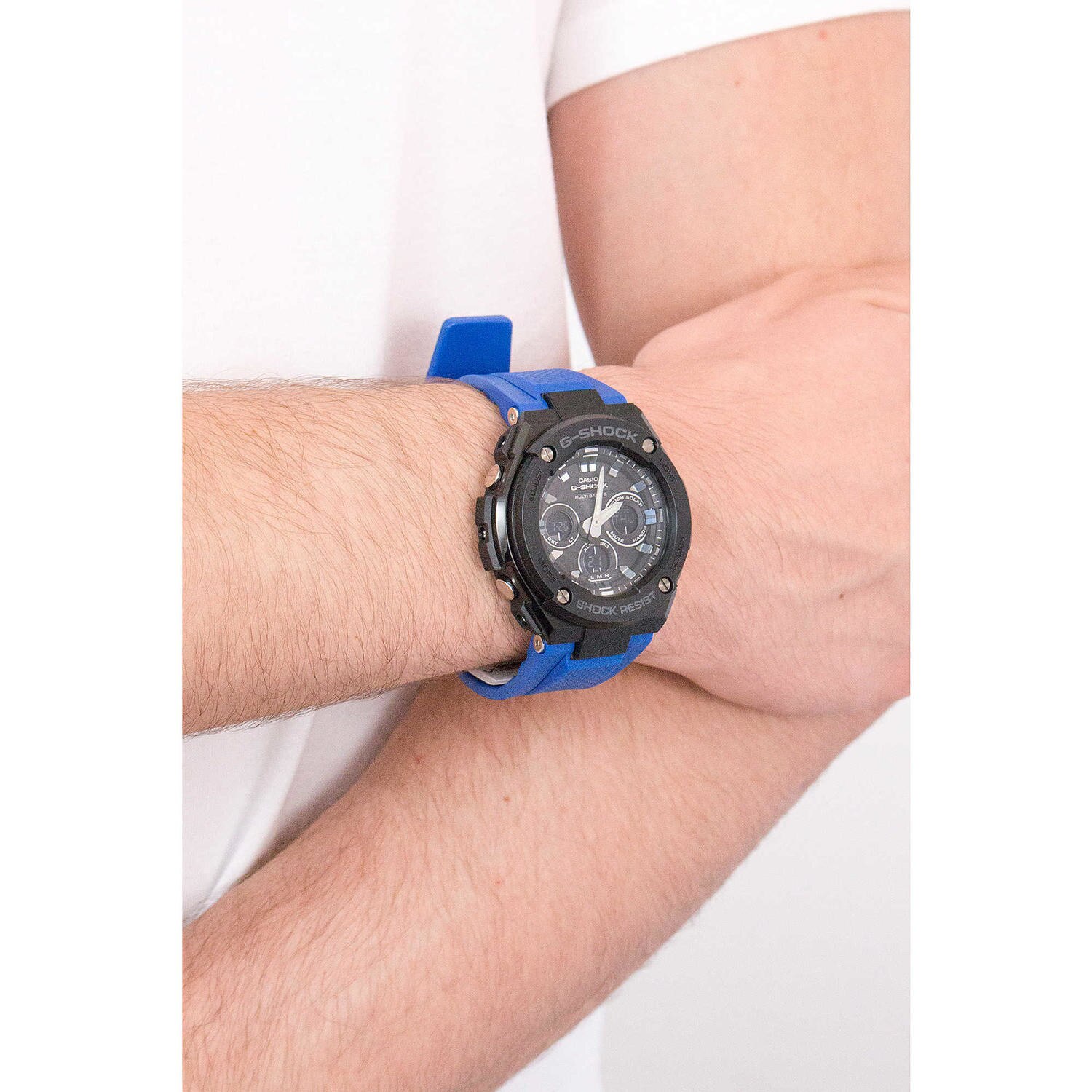 Ceas pentru barbati Casio G-Steel GST-W300G-2A1ER, Solar, Albastru ...