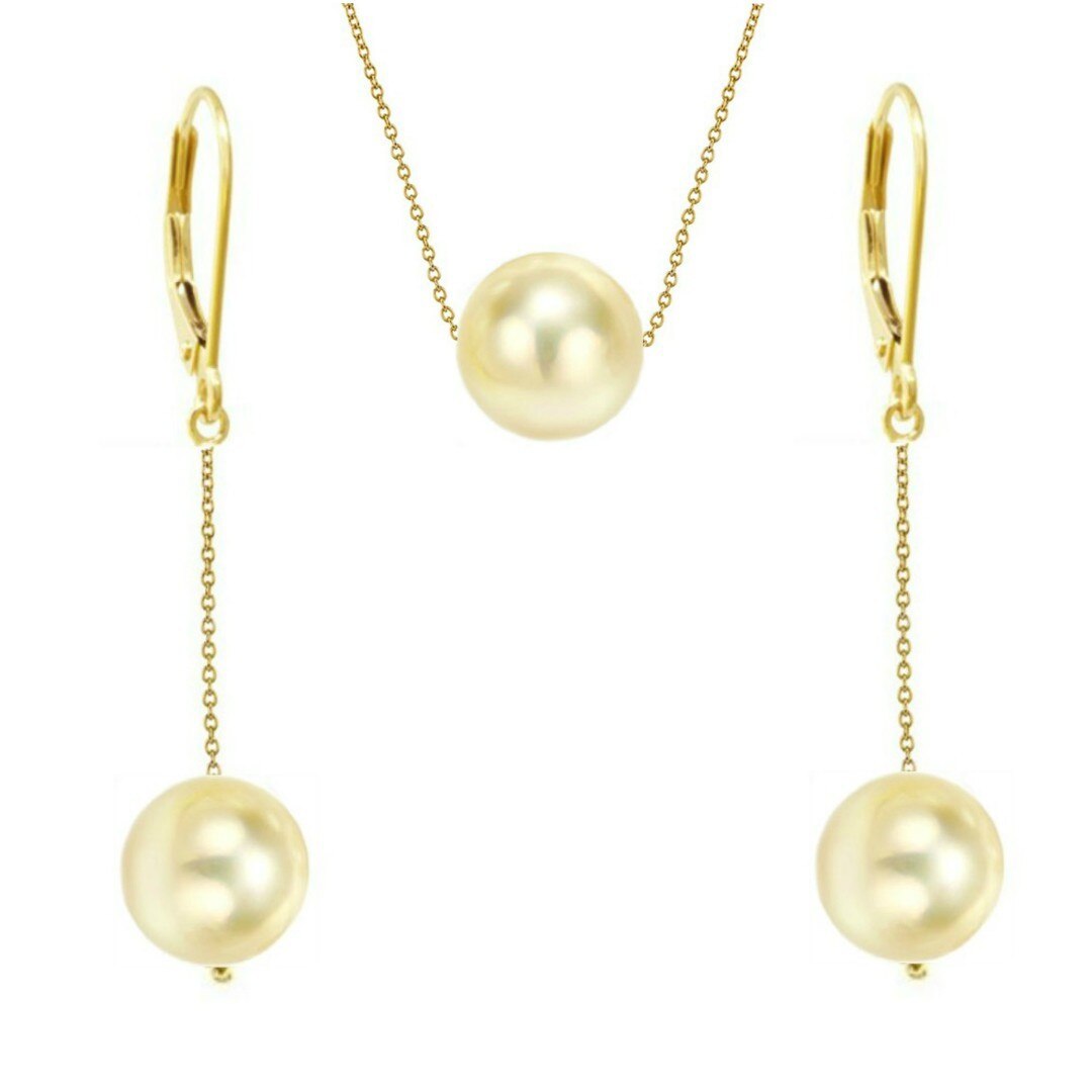 Set Aur 14 karate cu Perle Naturale Akoya Light Gold - eMAG.ro