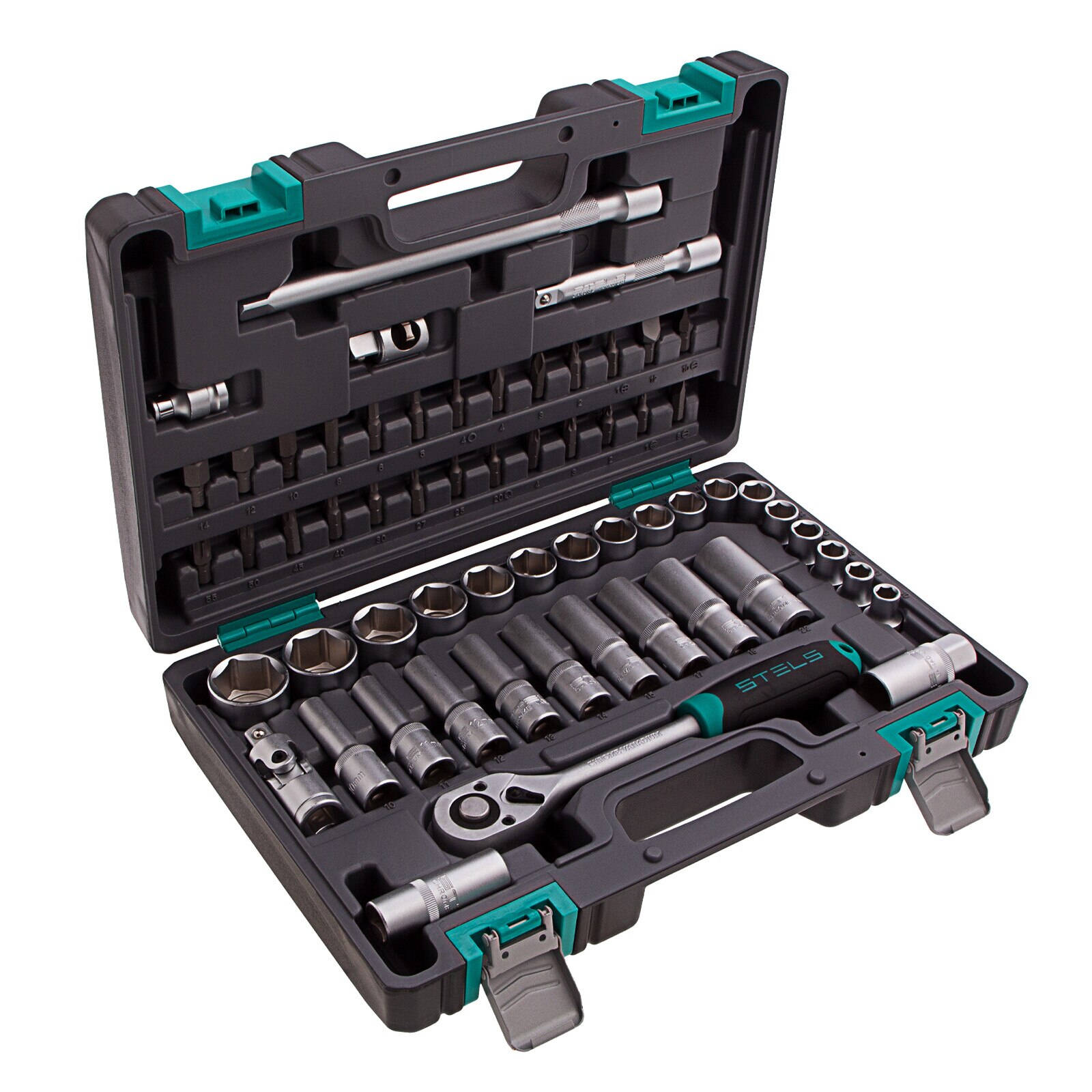 Trusa scule, 60 piese, 1/2", cutie din plastic// STELS - eMAG.ro