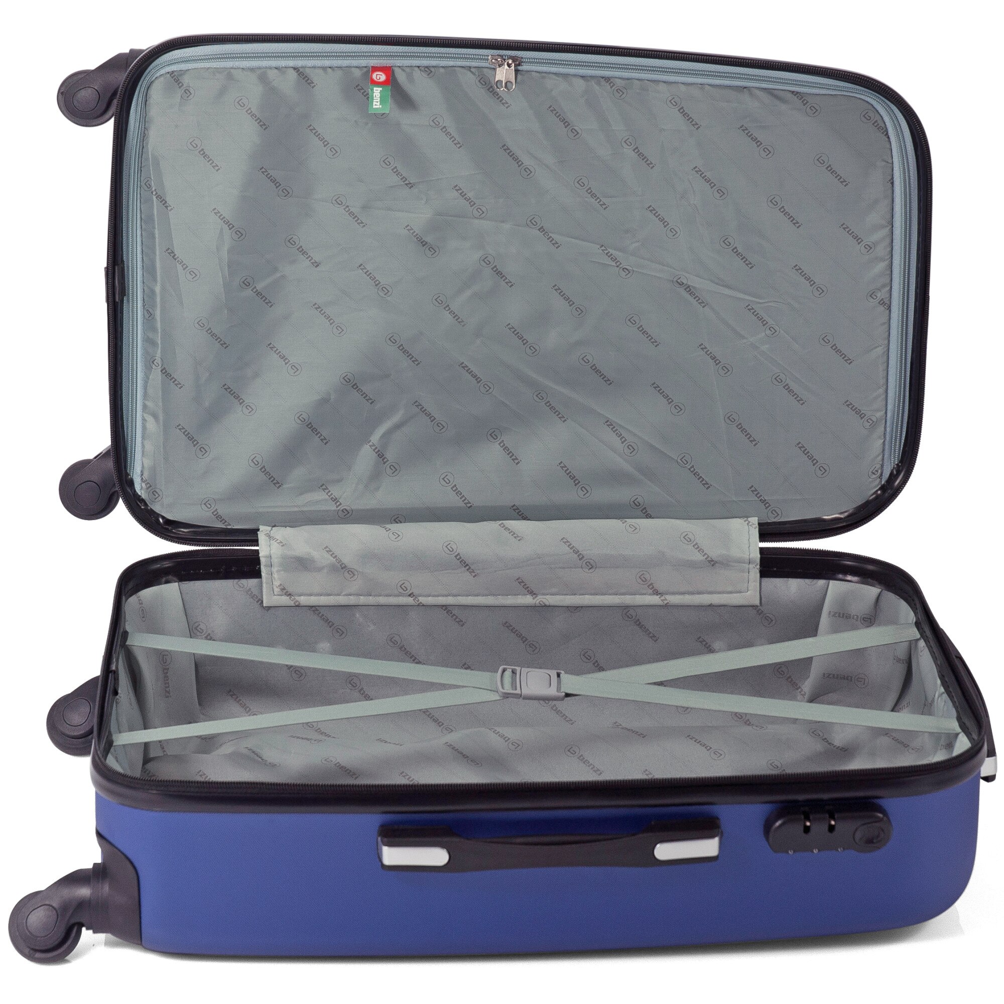 Troler Mediu, ABS, 4 Roti, BENZI, BZ 5334 - 66 cm, Bleumarin - eMAG.ro