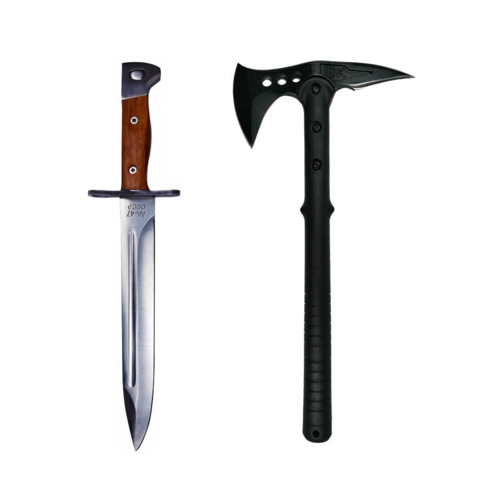 Pachet format Baioneta CCCP 34.5 cm si Topor camping - eMAG.ro