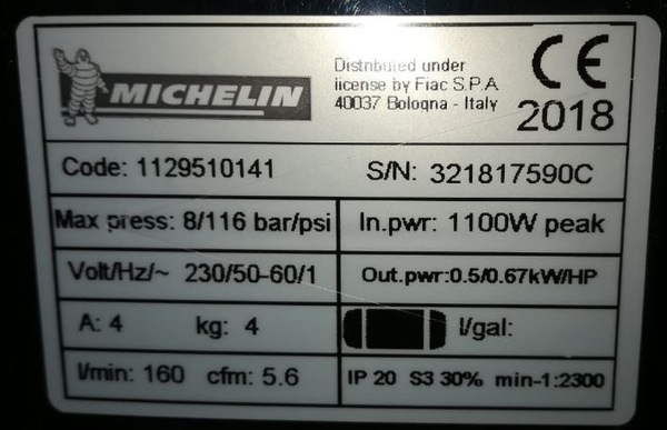 Compresor de aer portabil Michelin MB3100, 1100 W, debir aer 160 l/min ...