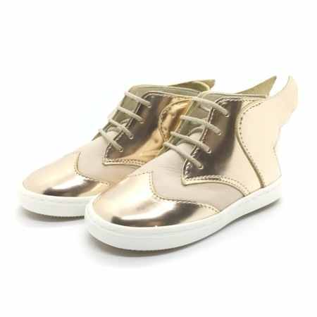 Ghetute copii, BabyWalker, cu aripi aurii, piele naturala, marime 21 ...