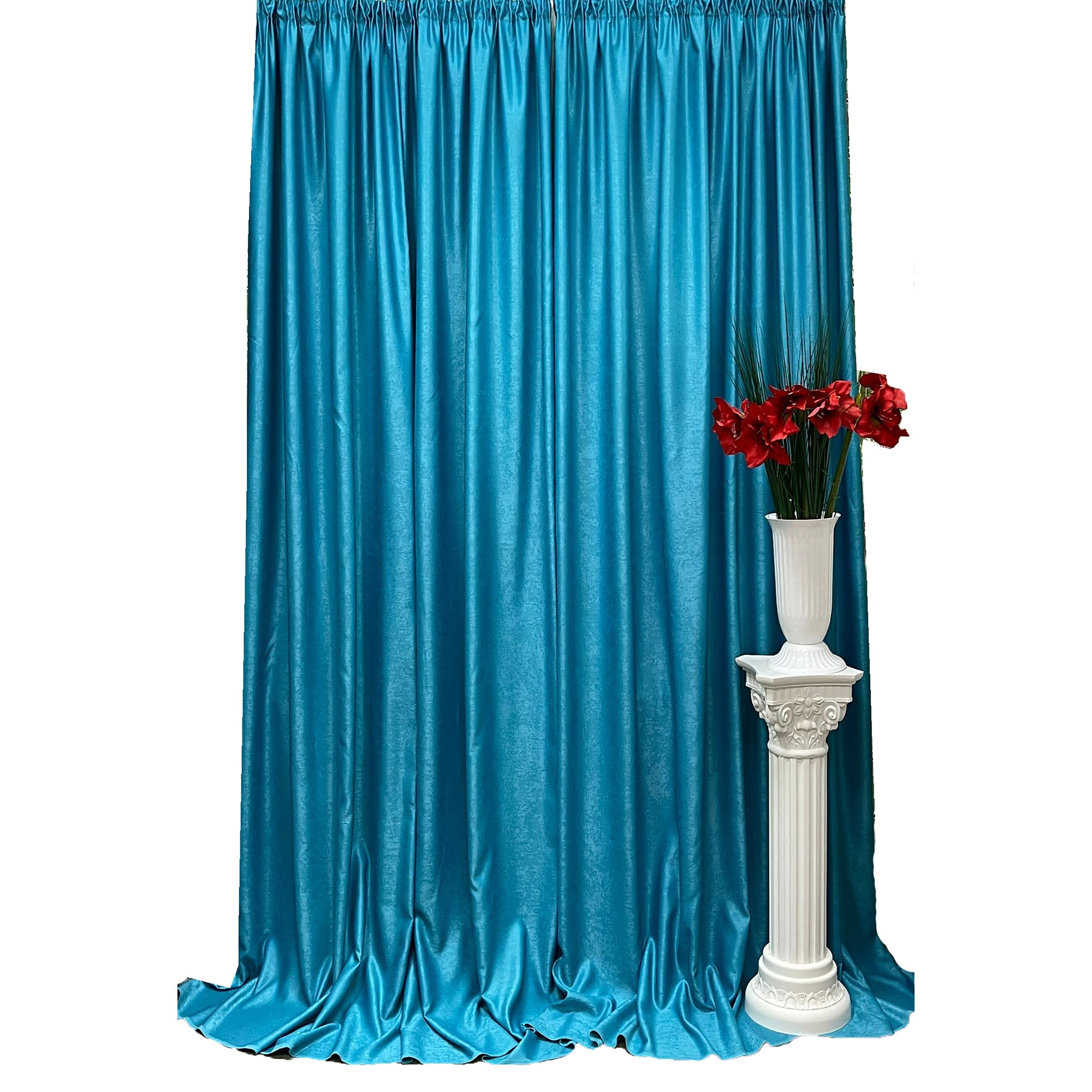 Set draperii semiopace, uni, culoare turcoaz, colectia "Monocrom by Liz ...