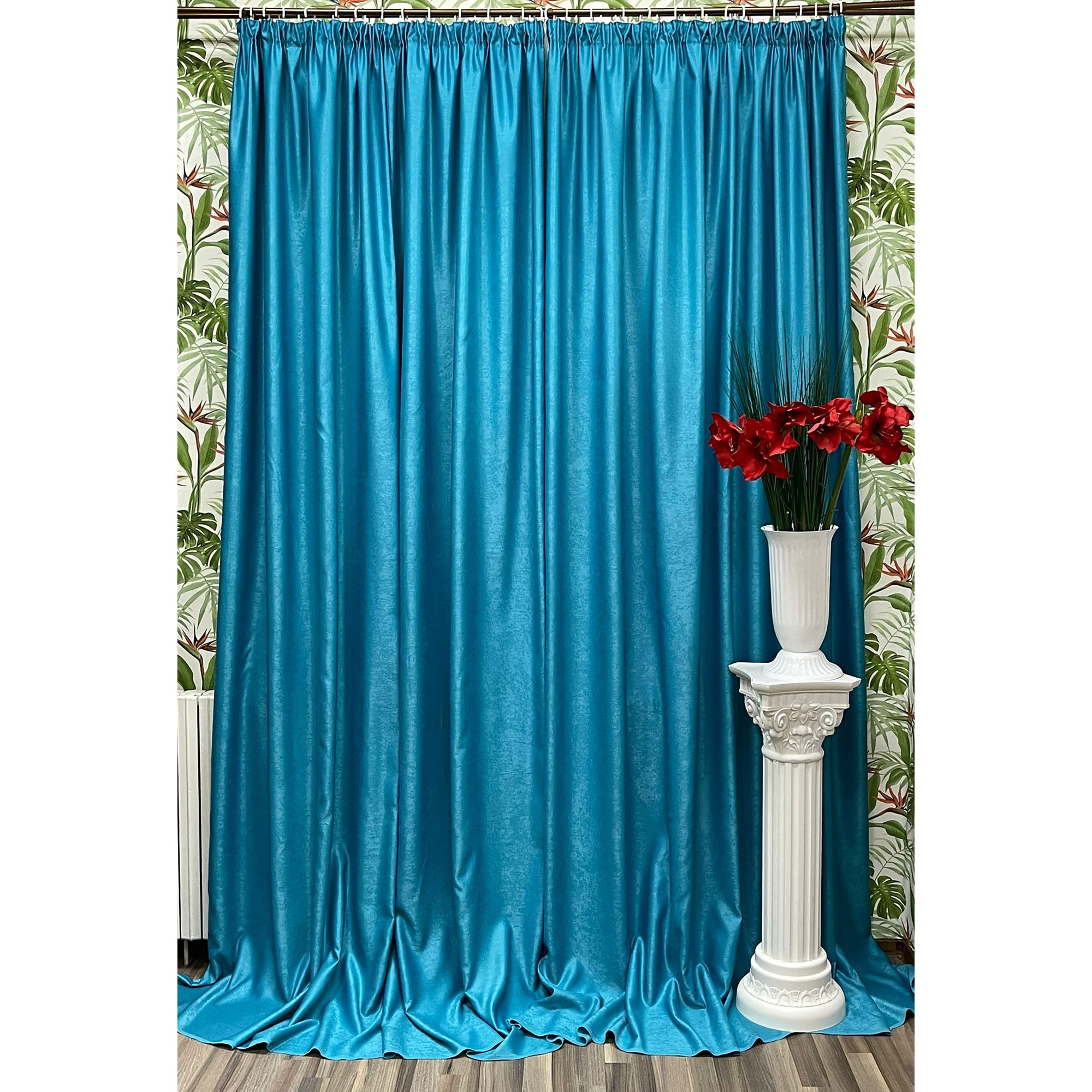 Set draperii semiopace, uni, culoare turcoaz, colectia "Monocrom by Liz ...