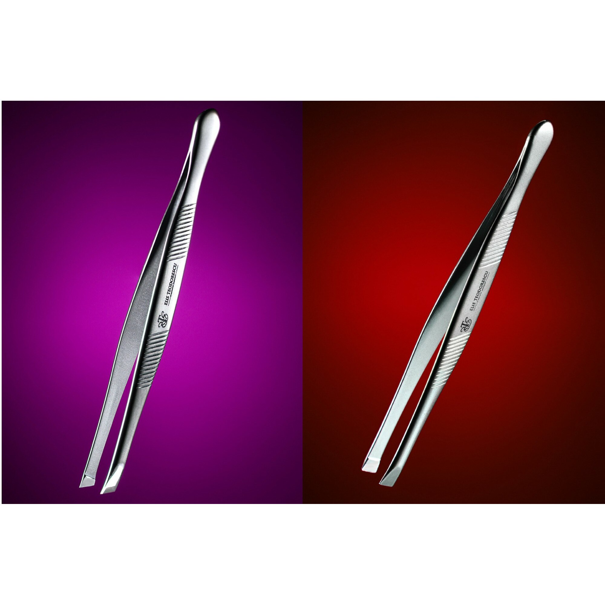 Set 2 X Pensete Profesionale cu taietura DREAPTA si OBLICA, Cadou, Otel ...