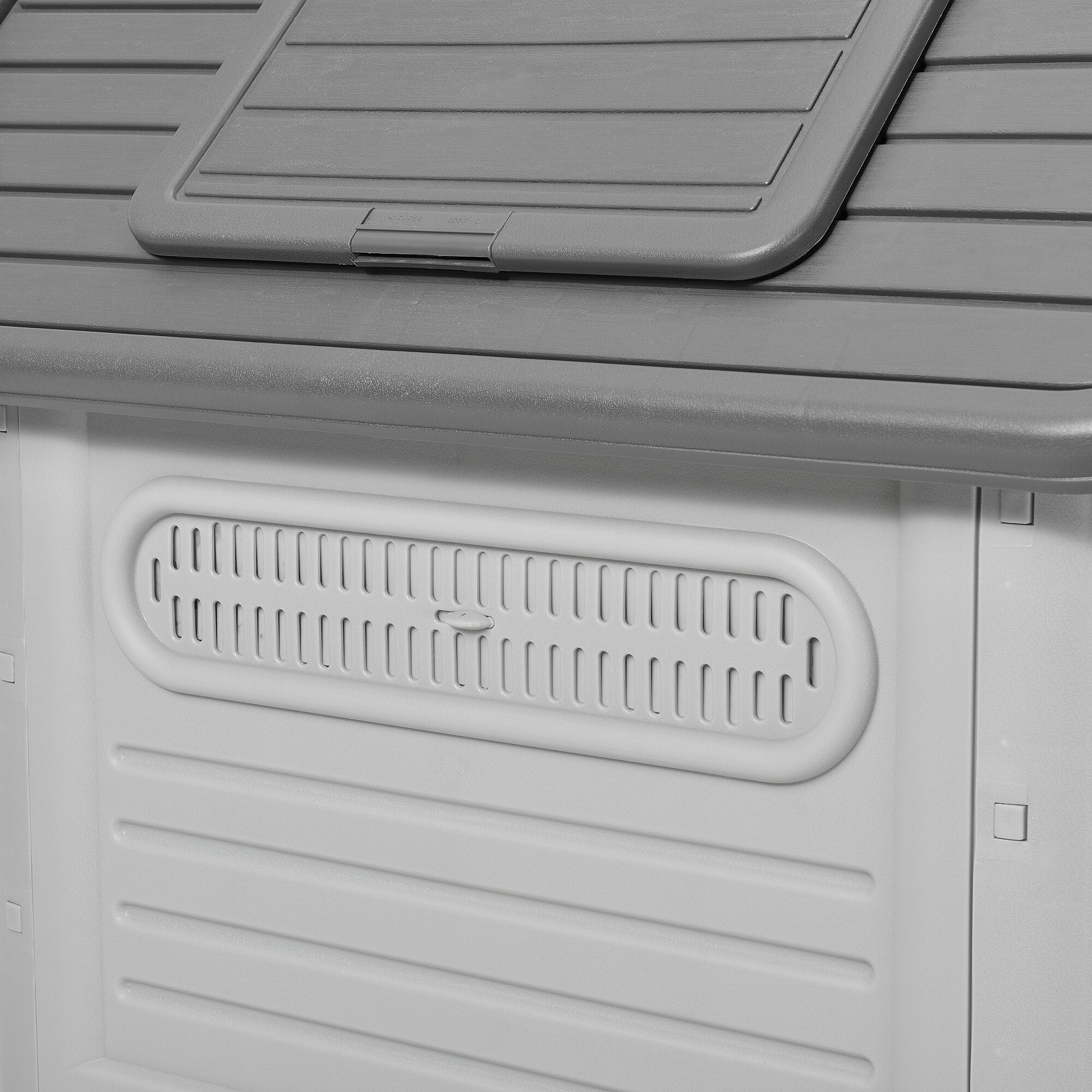 Cotet caine Model 2, en.casa, PVC, 87 x 72 x 75,5 cm, gri/negru - cu ...