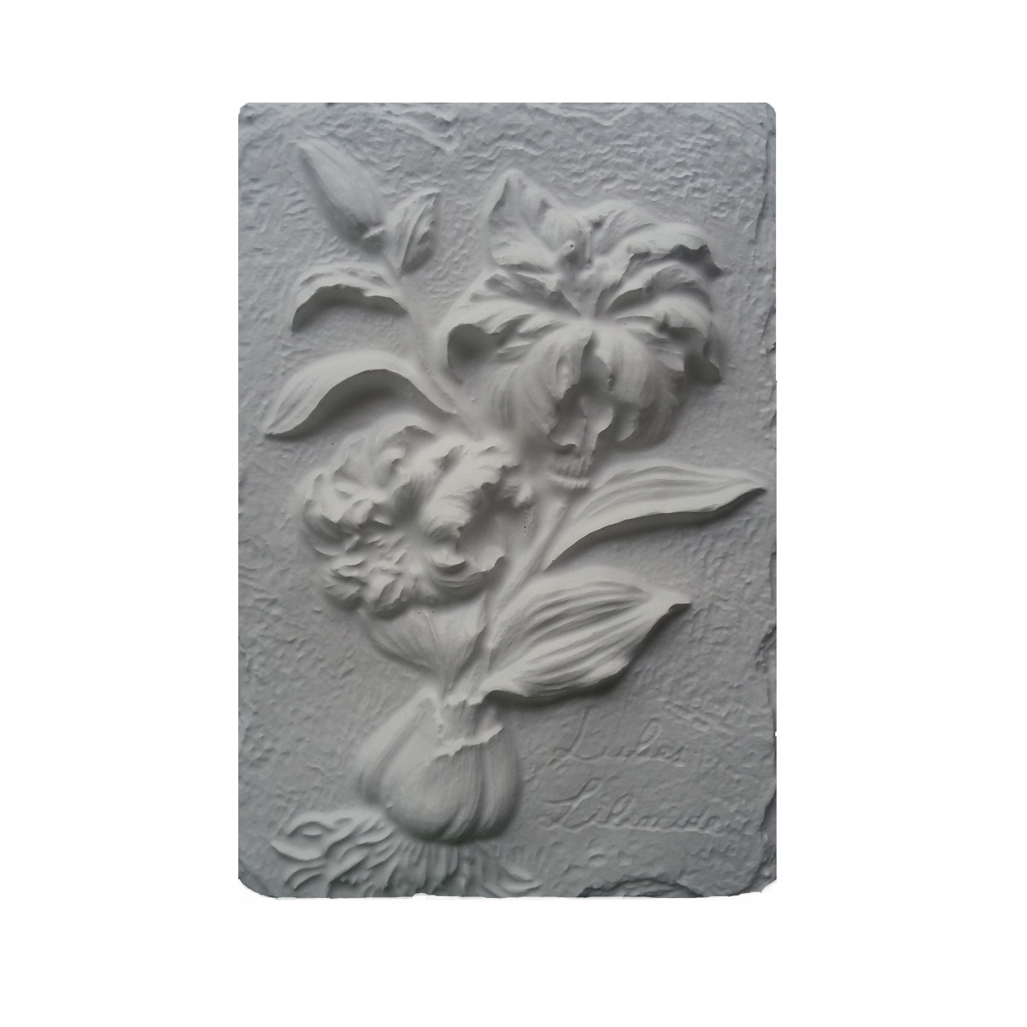 Figurina din ipsos, tablou crin cu dimensiuni de 22 cm-lungime si 15,5 ...