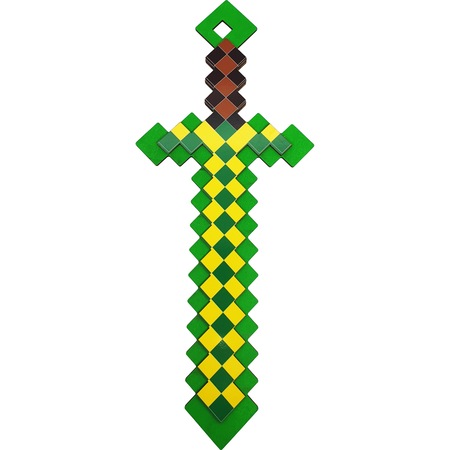 Sabie Minecraft, Verde/Galben, 46 cm - eMAG.ro