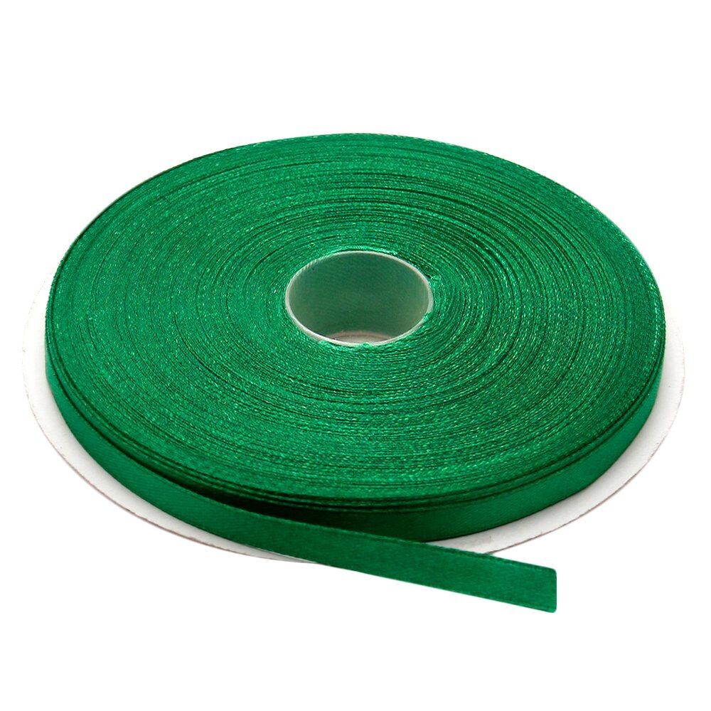 Panglica funda saten 0.6 cm latime, culoare verde inchis, rola 22 m ...