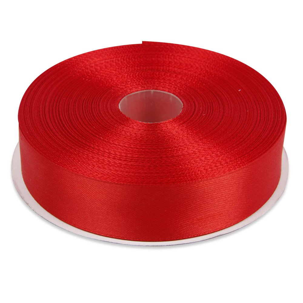 Panglica funda saten 2 cm latime, culoare rosu, rola 22 m - eMAG.ro