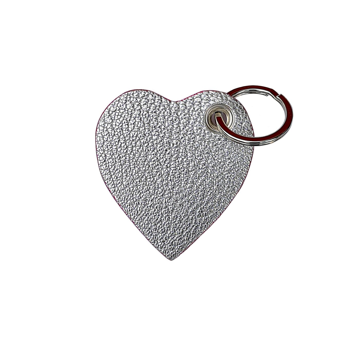 Breloc in Forma de Inimioara, Argintiu, Piele - eMAG.ro