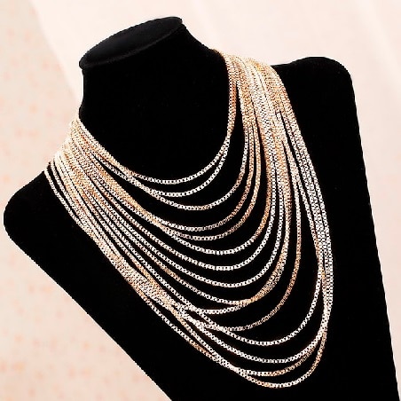 Colier metalic auriu, lungime 60 cm - eMAG.ro