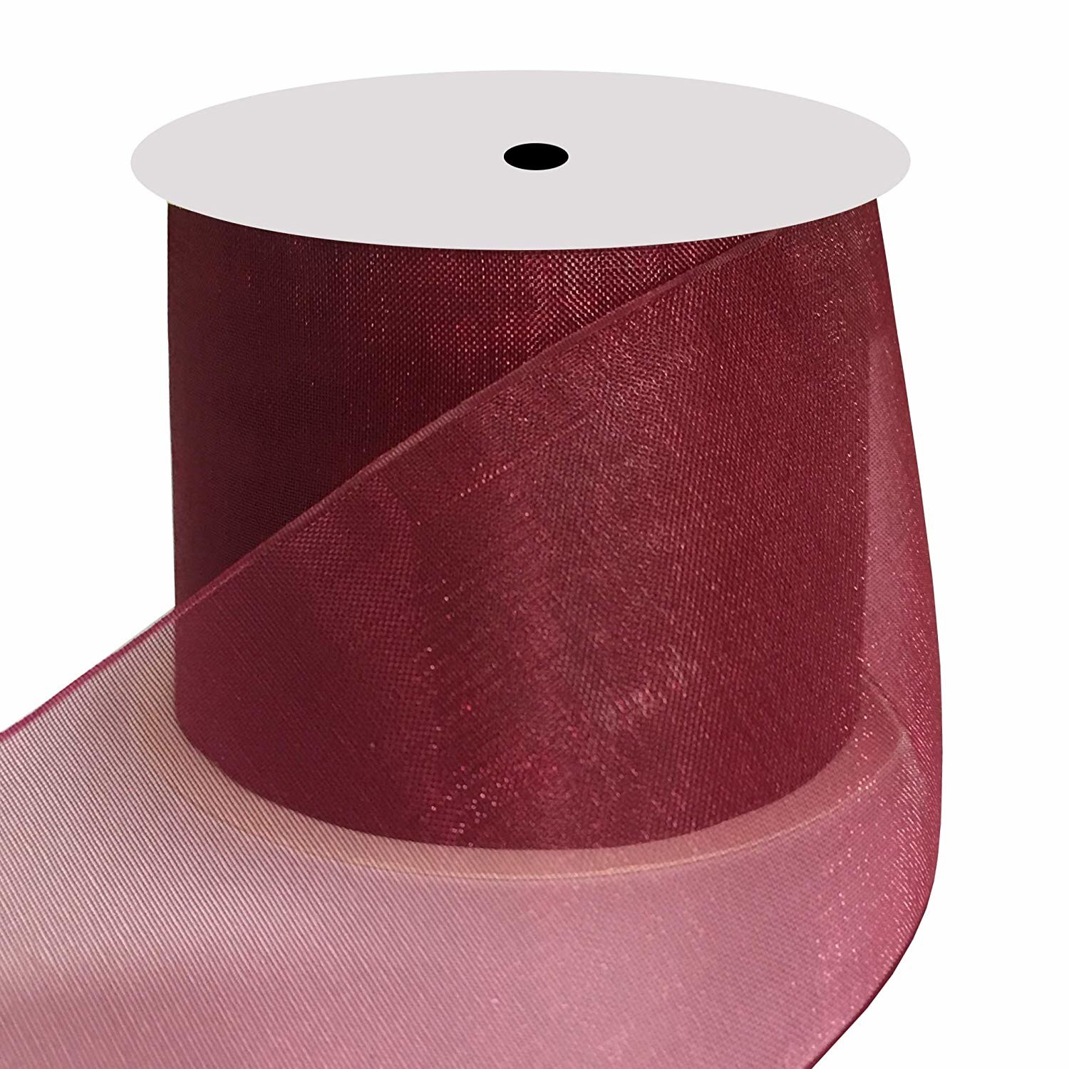 Panglica funda organza 4 cm latime, culoare grena, rola 40 m - eMAG.ro