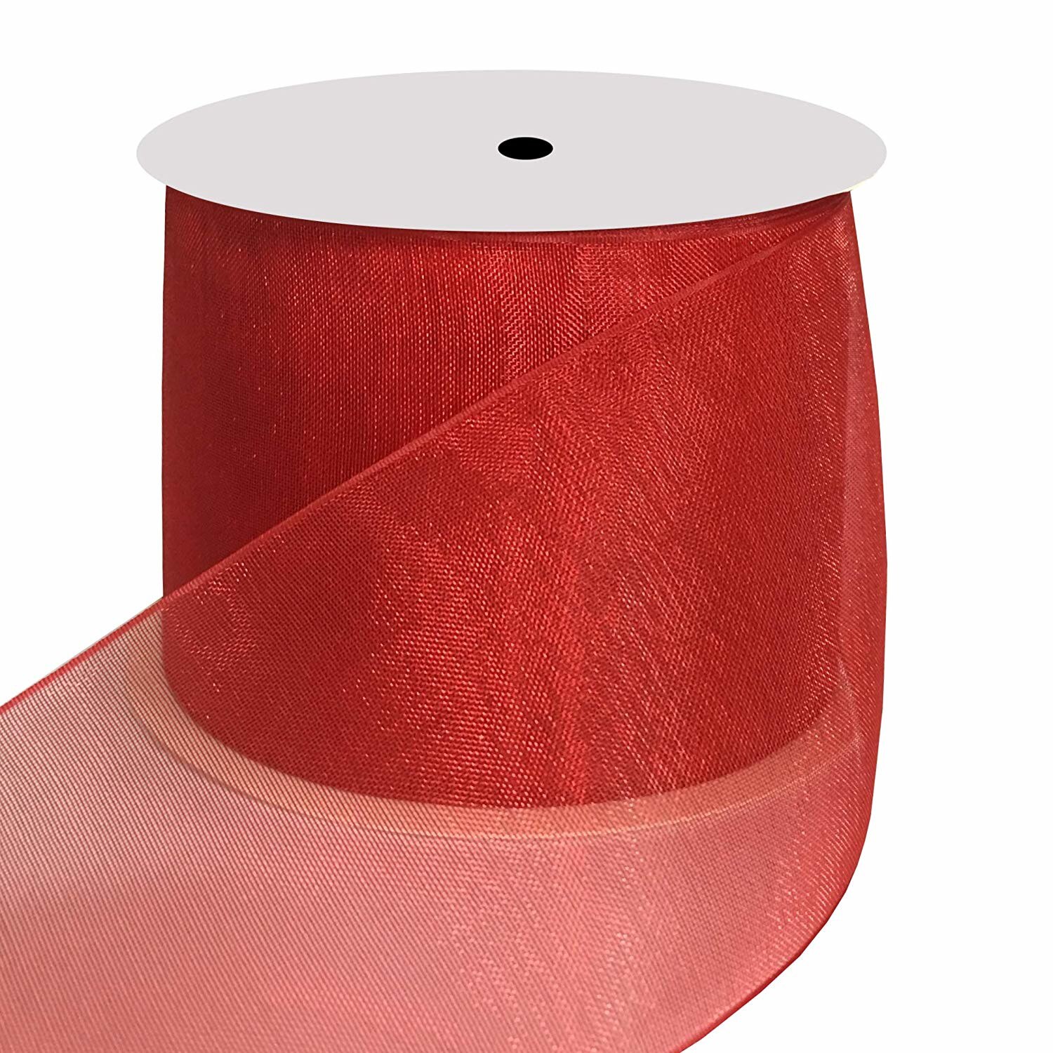 Panglica funda organza 4 cm latime, culoare rosu, rola 40 m - eMAG.ro