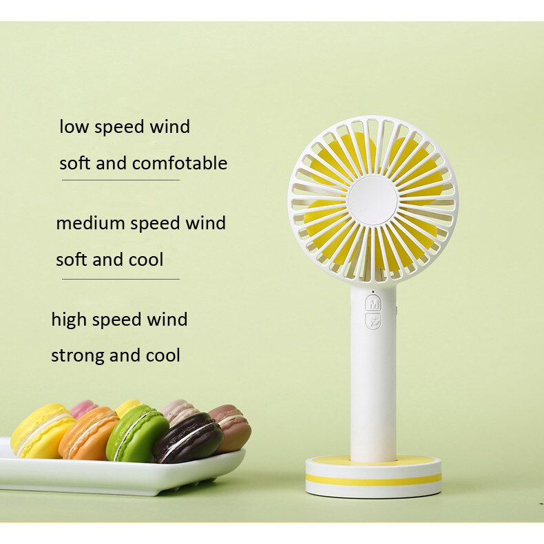 Mini fan de mana portabil, 3 trepte ventilatie, incarcare USB, baterie ...