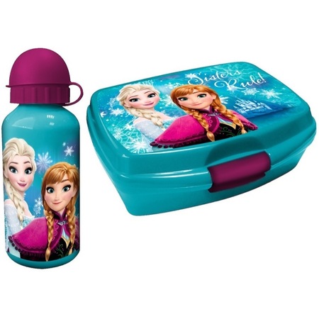Set cutie sandwich si recipient lichide aluminiu Frozen, Star, Albastru ...