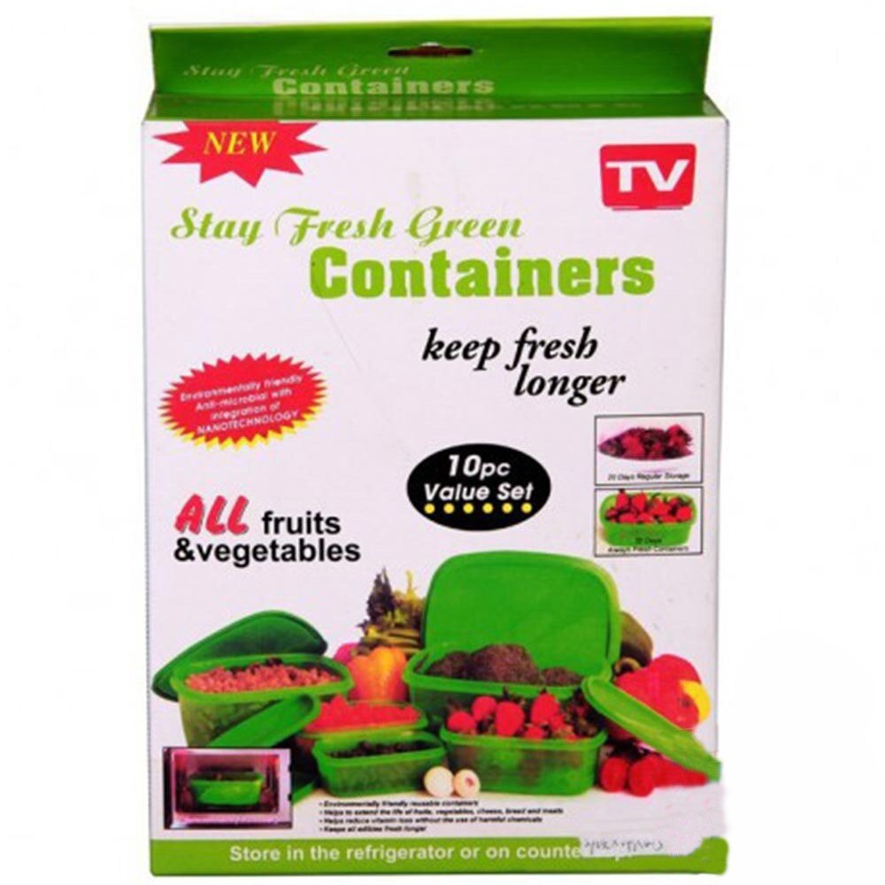 Кутии за съхранение на храна Stay Fresh Green Containers 5 бр., Зелен ...