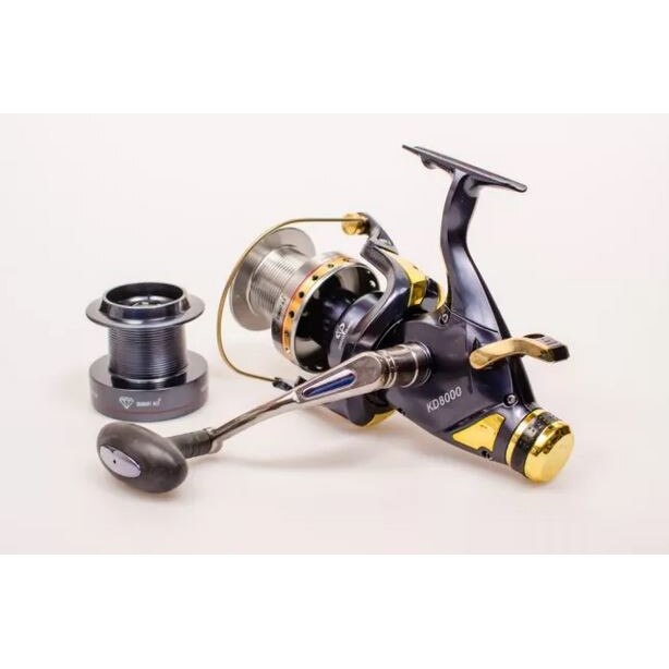 Set 3 Mulinete crap KD8000, cu tambur longcast metalic, Baitrunner, 9 ...