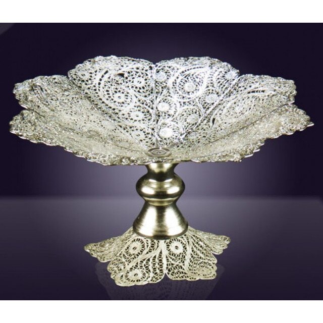 Fructiera argintata model filigranat 27*27*14CM - eMAG.ro