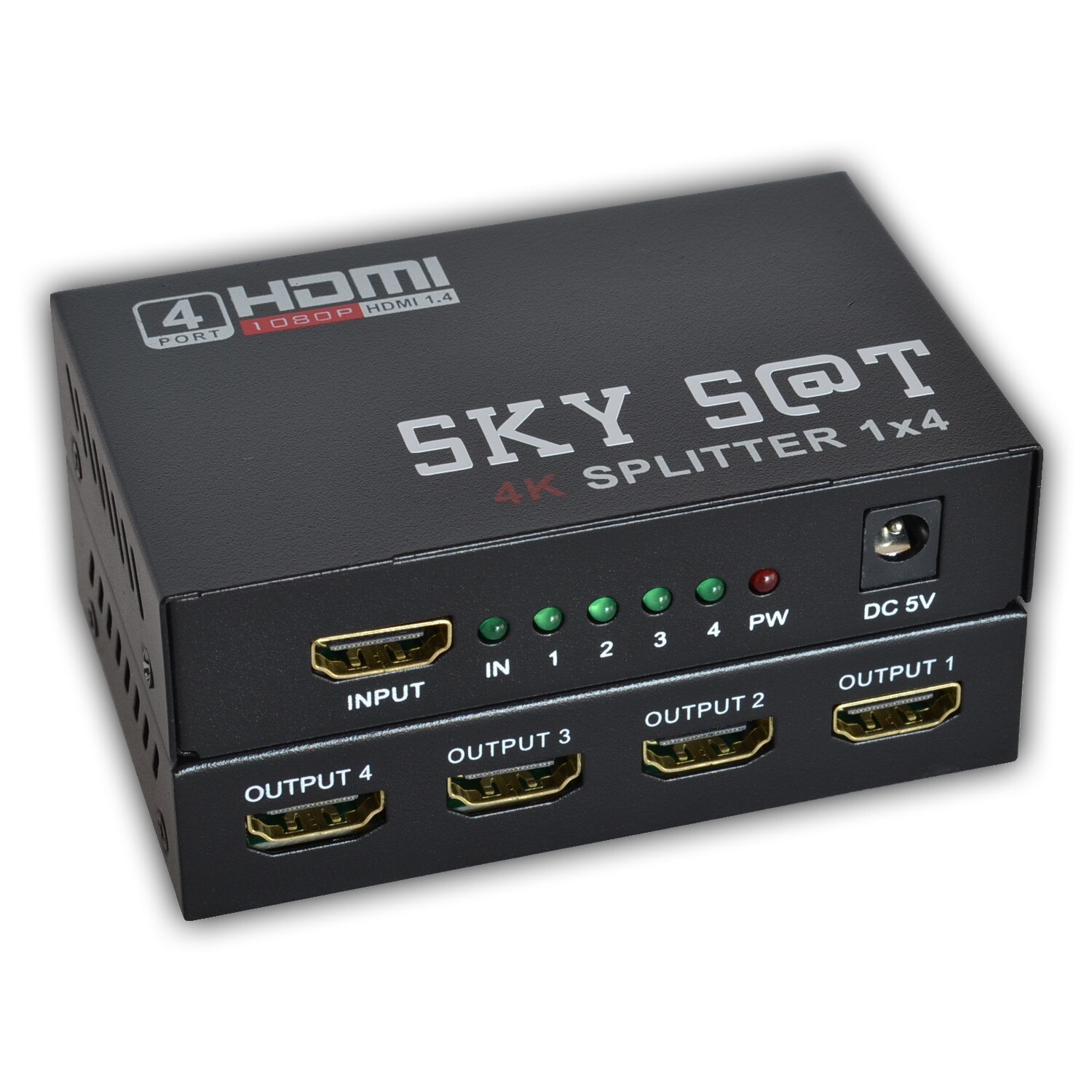 Splitter HDMI QUAD, 1080p, UHDTV, 4K, SKY SAT, PL-1X4 SP, Negru - eMAG.ro