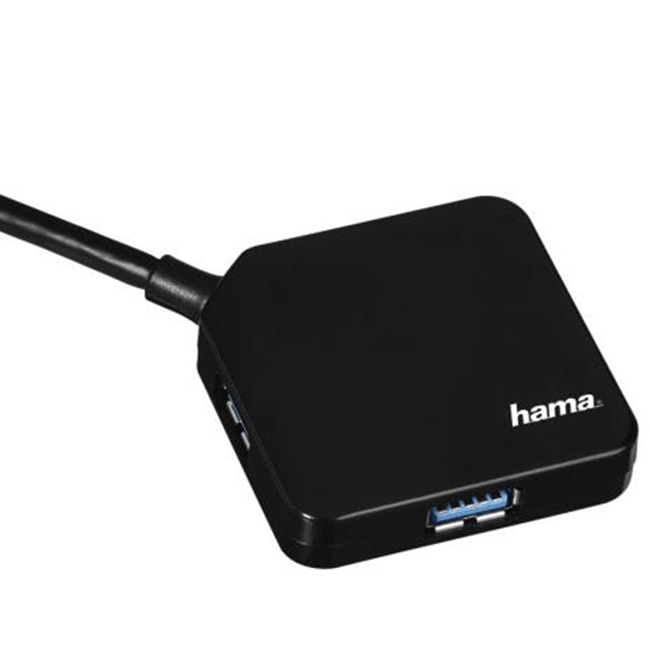 Hub USB 3.0 HAMA 1: 4, Putere, Negru, HAMA-12190 - eMAG.ro
