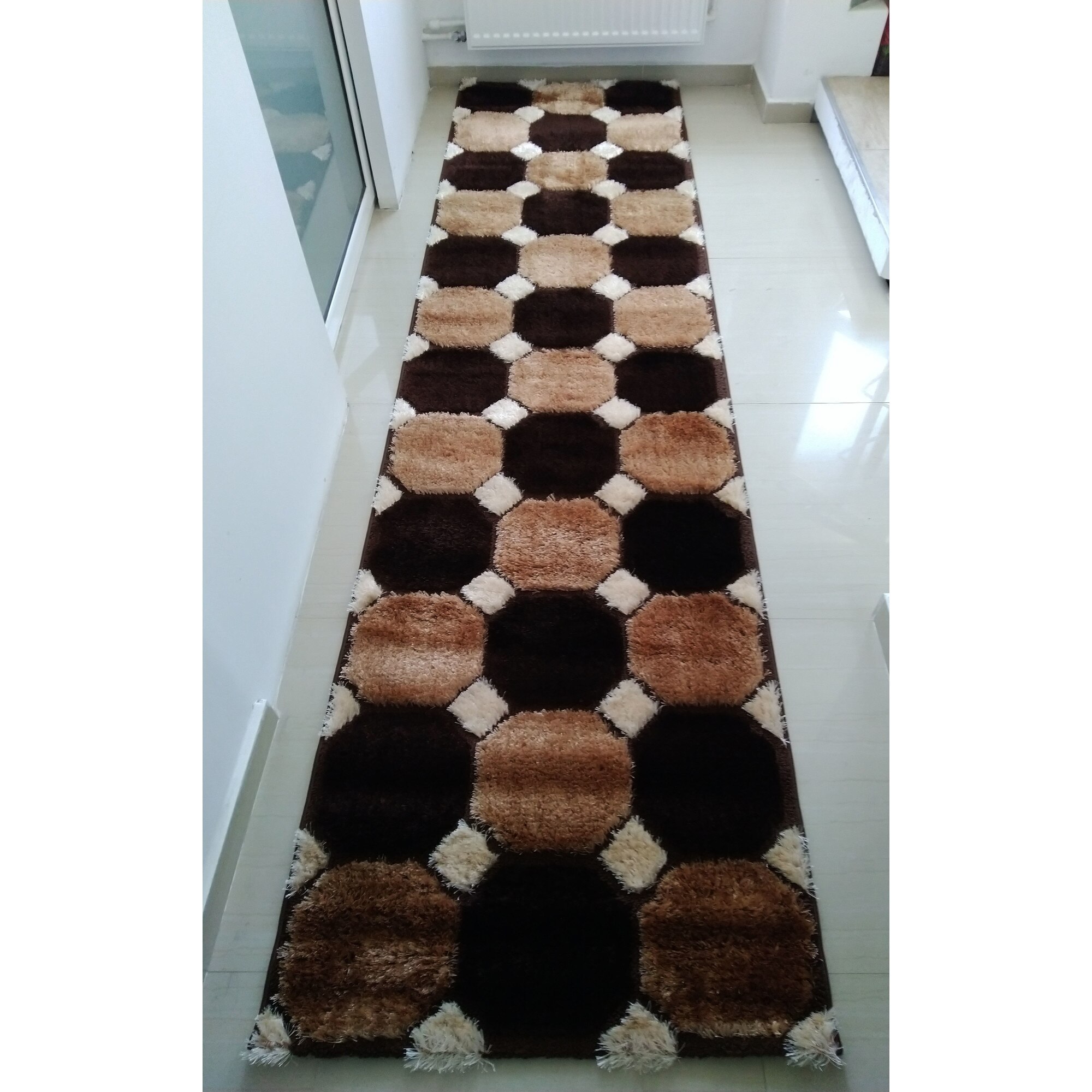 Covor modern cu fir lung Domino 4670, 80x300 cm, inaltime plus 25 mm ...