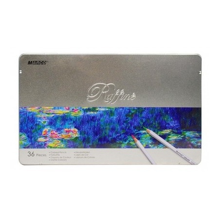 Set 36 de creioane colorate cutie metal Marco raffine - eMAG.ro