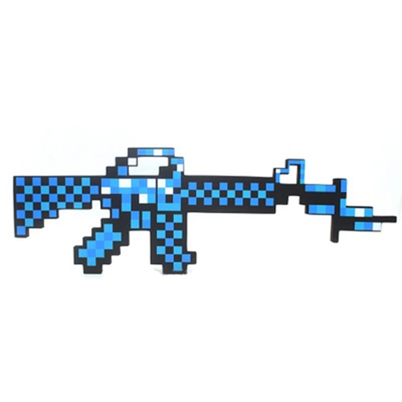 Mitraliera / Pusca Minecraft Pixel Toy Gun M4A1 Albastru - eMAG.ro