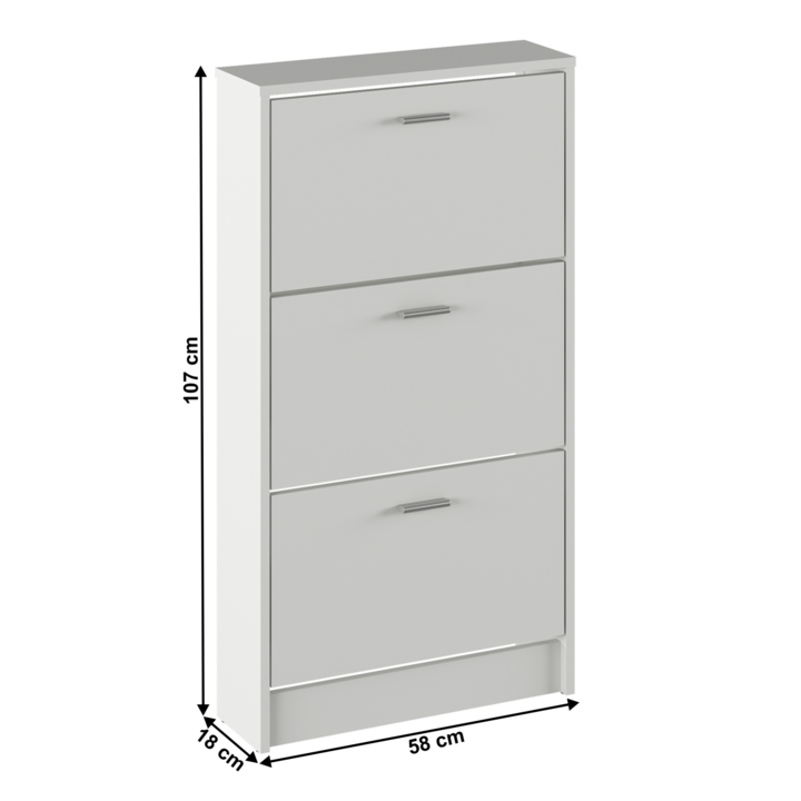 Pantofar cu 3 randuri,alb, 106x58x18cm,suport pantofi inclinabil - eMAG.ro