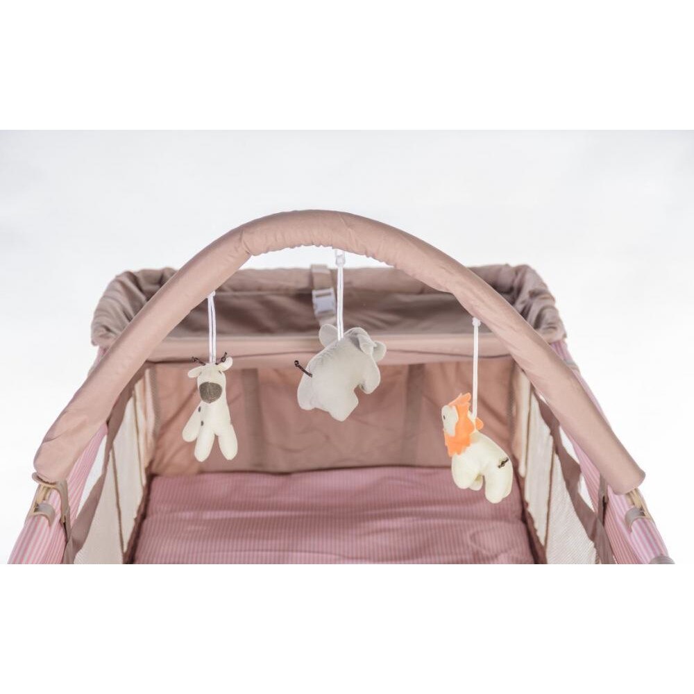 Patut pliabil Bebe Royal cu 2 nivele Roz - eMAG.ro