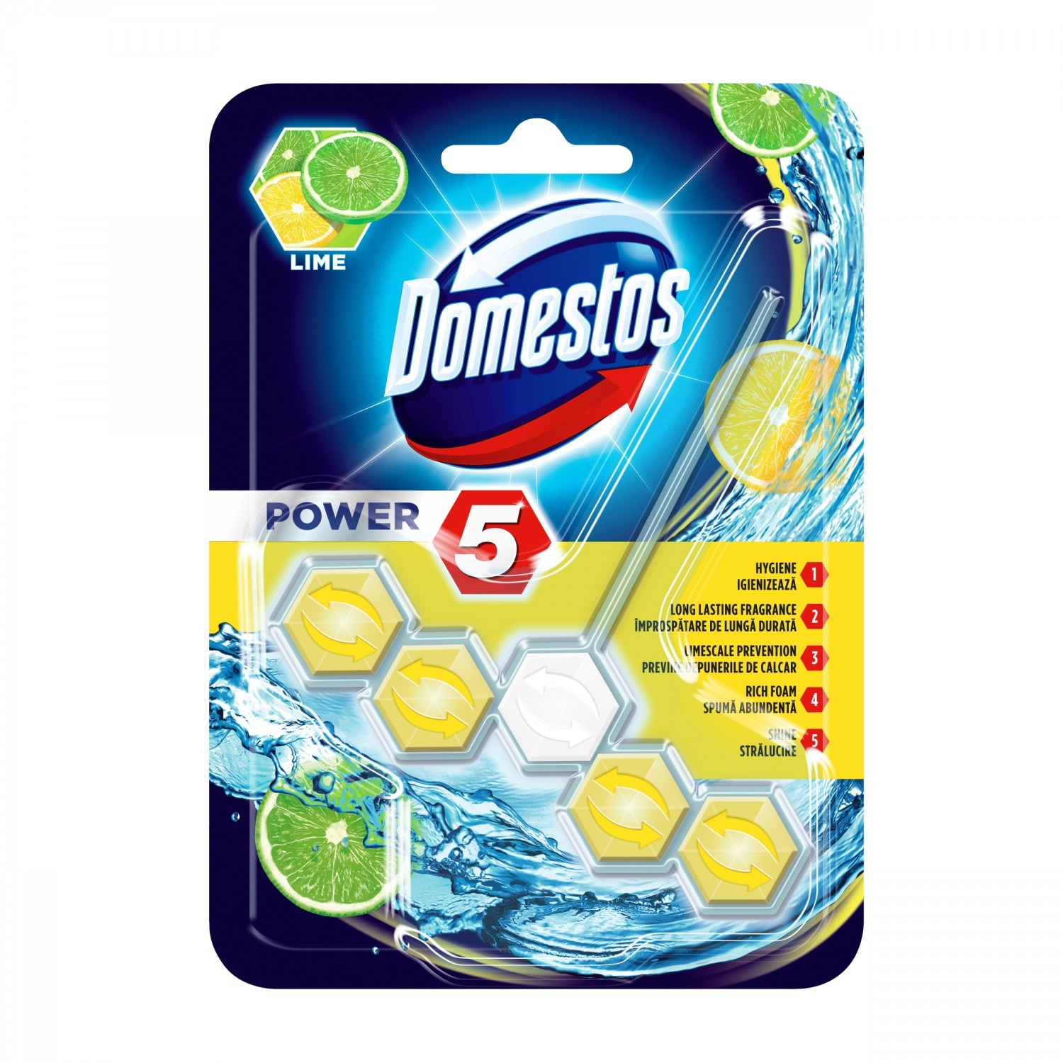 Odorizant wc baie Domestos Power 5, lime, 55 g, AN - eMAG.ro