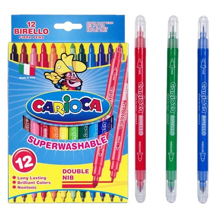 Set Carioca cu 12 carioci, 2 Capete, Cromatica intensa - eMAG.ro