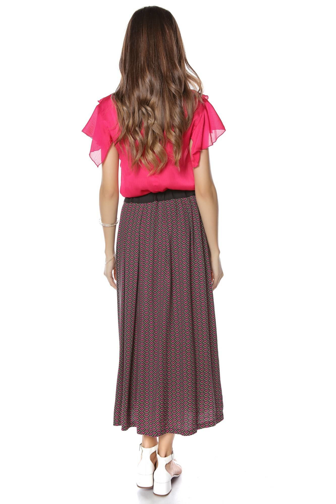 Fusta maxi, multicolora, cu pliuri, ROH, M - eMAG.ro