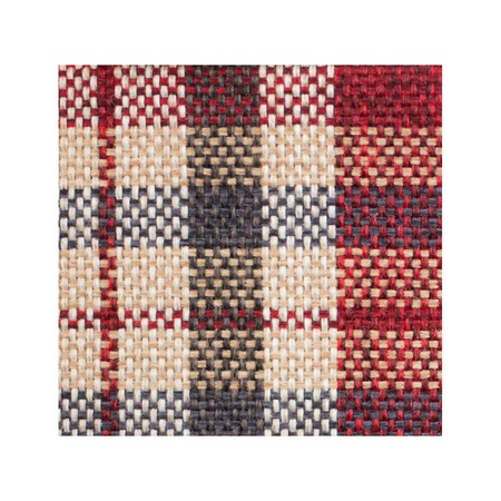 Material textil Panama cu dungi si carouri, rosu, 1.4 m, RCCVALCOD ...