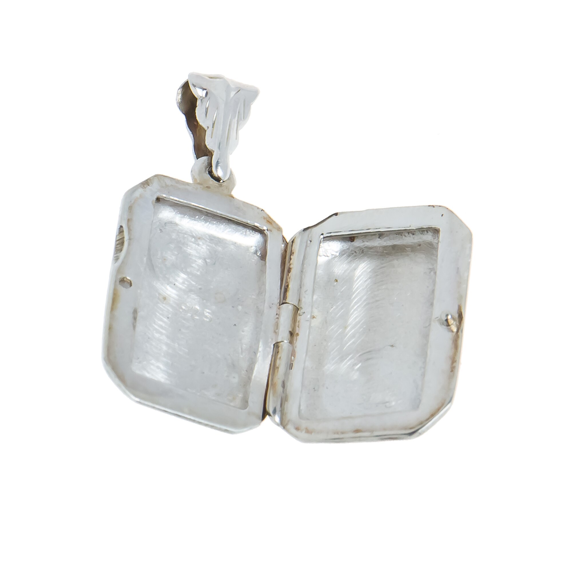 Pandantiv medalion pentru poze, argint gravat cu motive vegetale, PAG45 ...