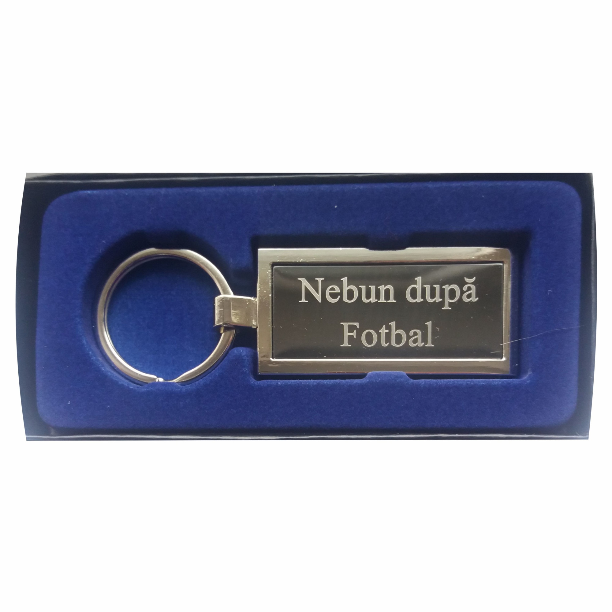 Breloc din metal gravat cu laser pentru barbati -Nebun dupa Fotbal ...