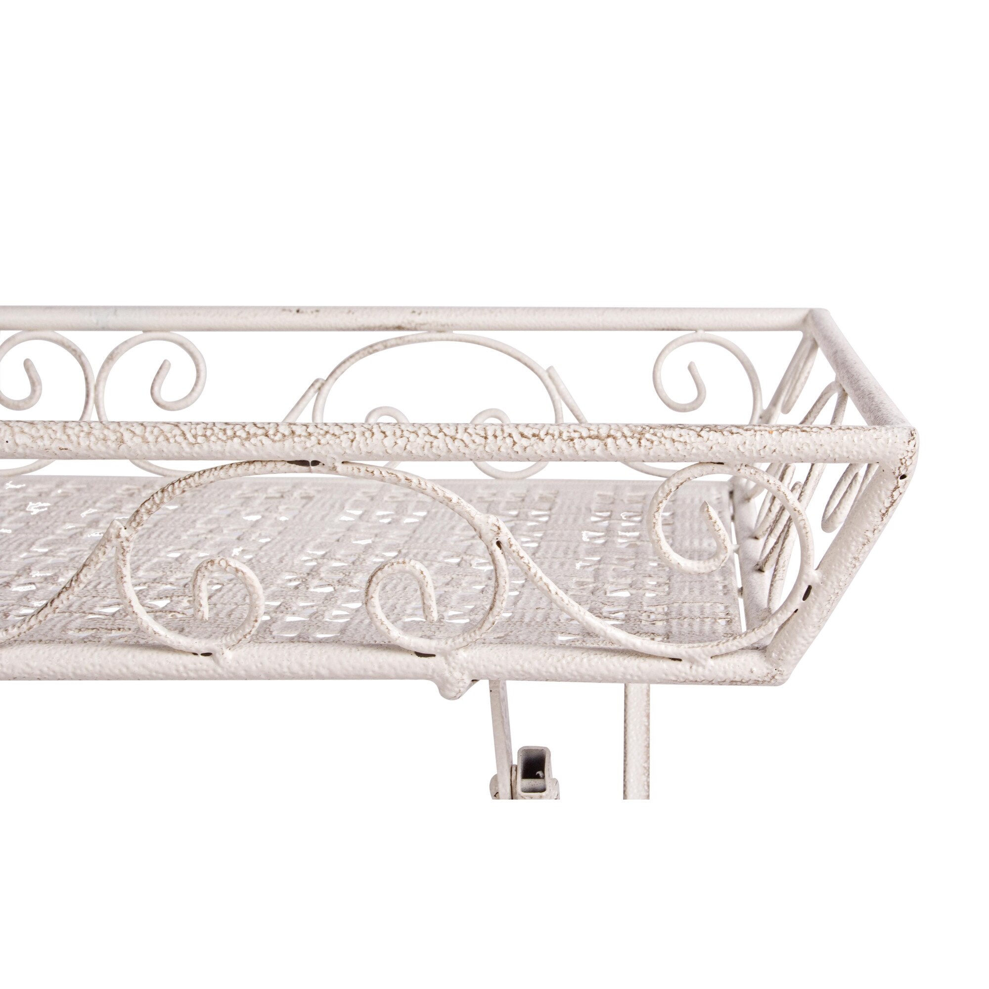 Masa fier forjat pliabila alb patinat 63x40x60 cm - eMAG.ro