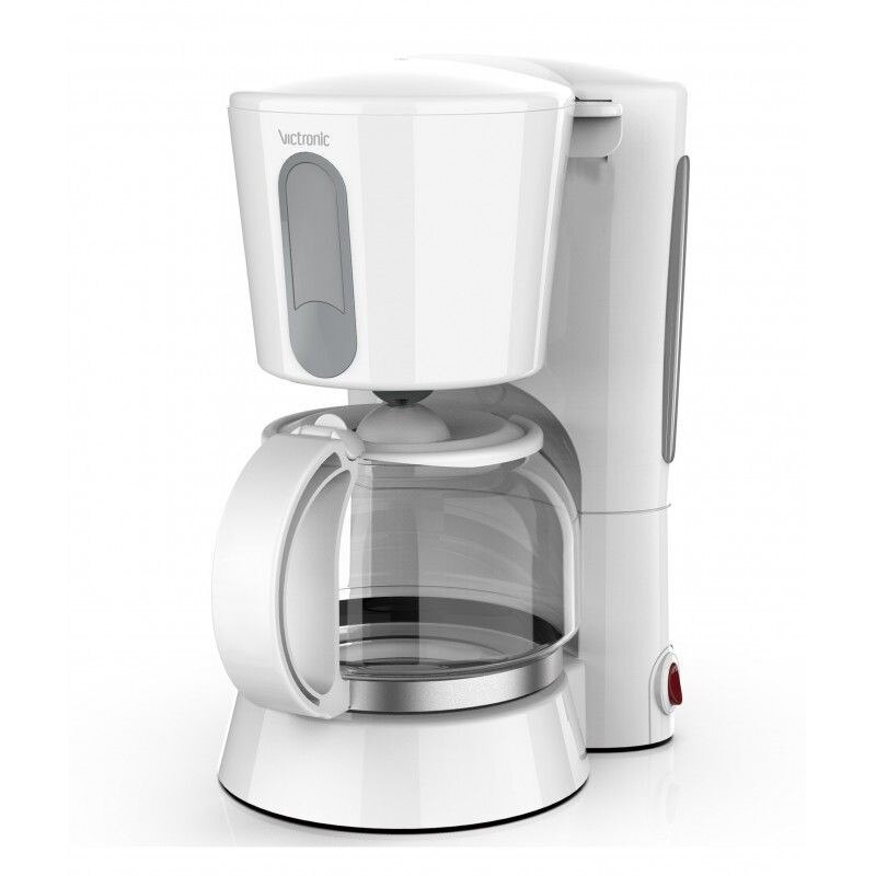 Filtru de cafea Victronic VC893, 870 W, 1.25 l, 10-12 cesti, Alb/Gri ...