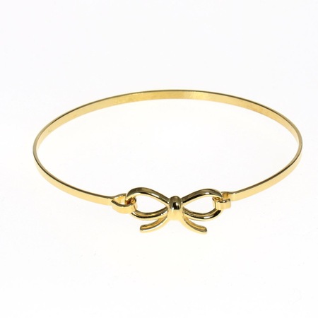 Bratara fixa - IJOO, din argint 925 placat cu aur - Gold Bow - eMAG.ro