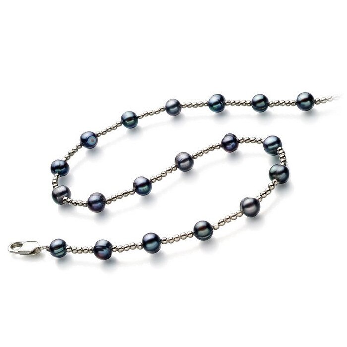 Colier Atina cu Perle Negre de Apa Dulce - Calitate A 6-7mm - eMAG.ro