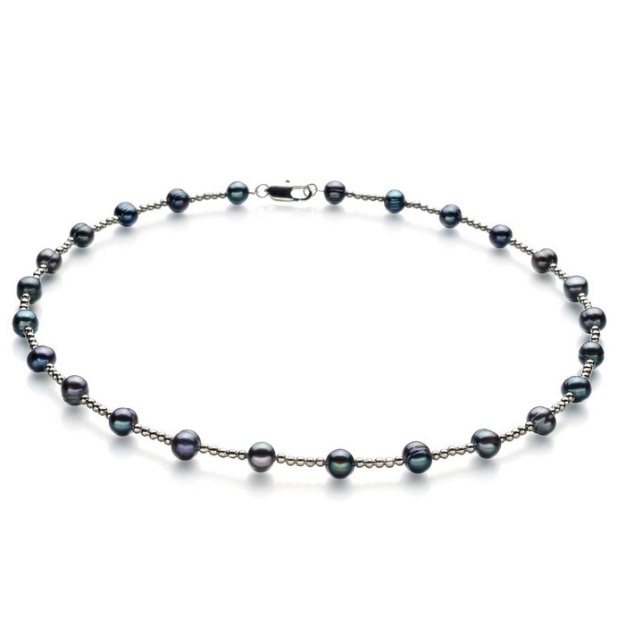 Colier Atina cu Perle Negre de Apa Dulce - Calitate A 6-7mm - eMAG.ro