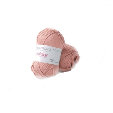 Fir pentru impletit Phil Coton 3 0030 Vieux Rose, lungime 121 metri ...