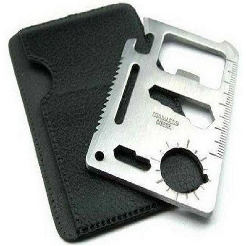 Card multifunctional Survival 11 functii + toc, Argintiu - eMAG.ro