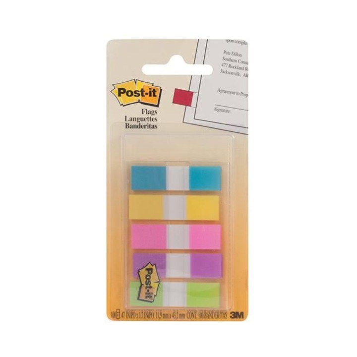 Index adeziv din plastic Post-it Tabs (683-5CB), 12 x 43 mm, set 5 x 20 ...