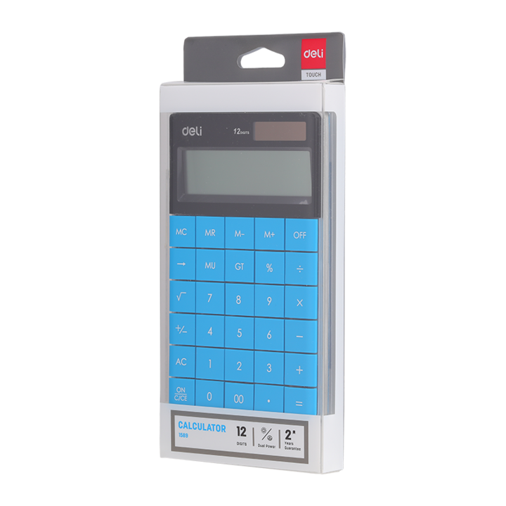 Calculator Birou Deli Modern, 12 digiti, albastru - eMAG.ro